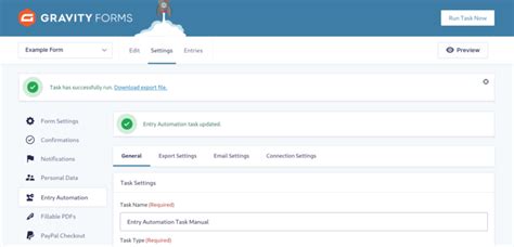 How To Save Gravity Forms Export Settings And Automate Entry Exports