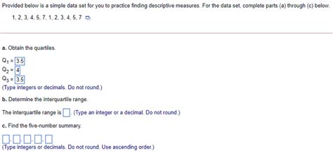 Solved Provided Below Is A Simple Data Set For You To Practice