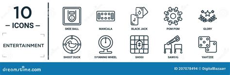 Linear Yahtzee Icon From Entertainment Outline Collection Thin Line Yahtzee Icon Isolated On