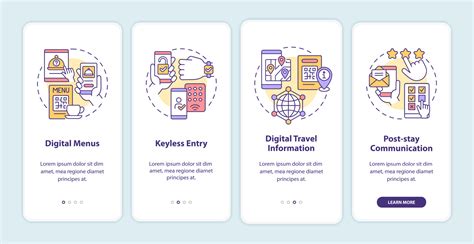 Contactless Technology For Hotels Onboarding Mobile App Screen Service Walkthrough 4 Steps