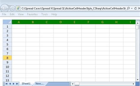 Setting Column Header Style For Active Cell