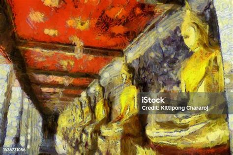 부처님 동상 일러스트레이션은 인상주의 스타일의 그림을 만듭니다 0명에 대한 스톡 벡터 아트 및 기타 이미지 0명 노랑