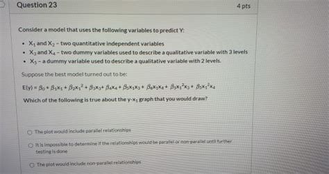 Solved Question Pts Consider A Model That Uses The Chegg
