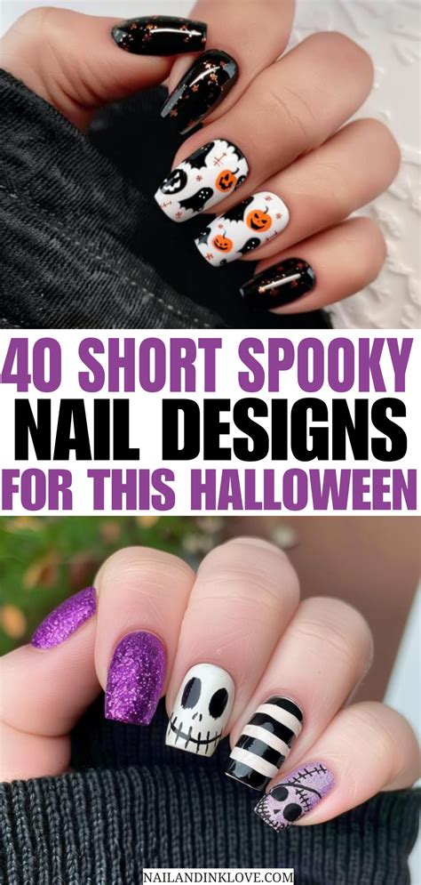 40 Short Spooky Halloween Nails Halloween Nail Colors Halloween Nail