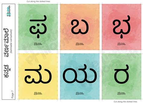 Kannada Alphabet Flashcards Printable Varnamale Vowels Consonants Numbers Etsy