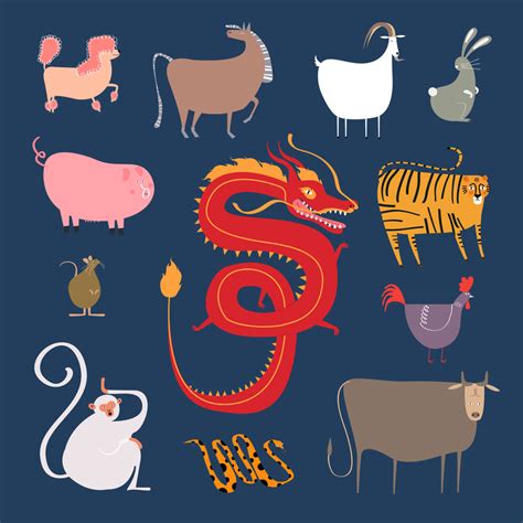 中国十二生肖psd蓝色背景贴纸套装素材 高清图片 摄影照片 寻图免费打包下载