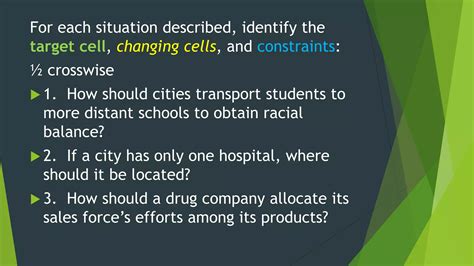 Introducing Optimization With Solver Pptx
