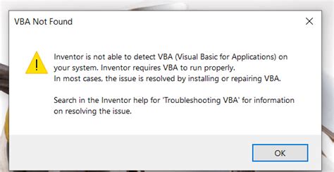 Inventor Is Not Able To Detect Vba On Your System Rautodesk