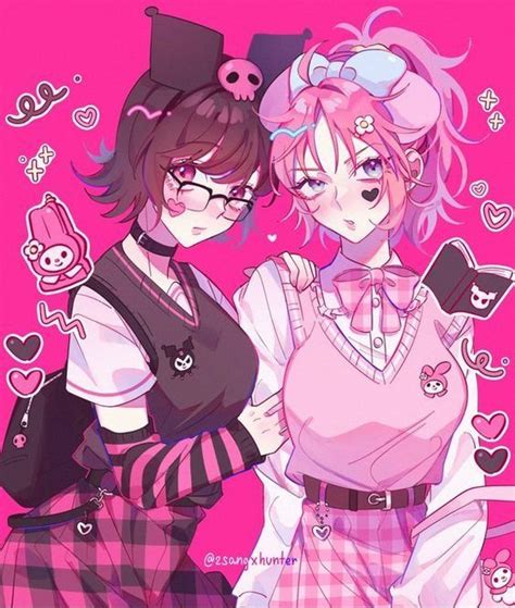 Kuromi And Melody Hojas De Personaje Tutoriales De Pintura Al Leo Dibujos