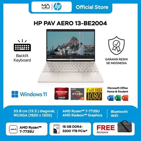 Jual Laptop Hp Pavilion Aero Be Au Au R U Gb Tb Gold Garansi Resmi Di Seller