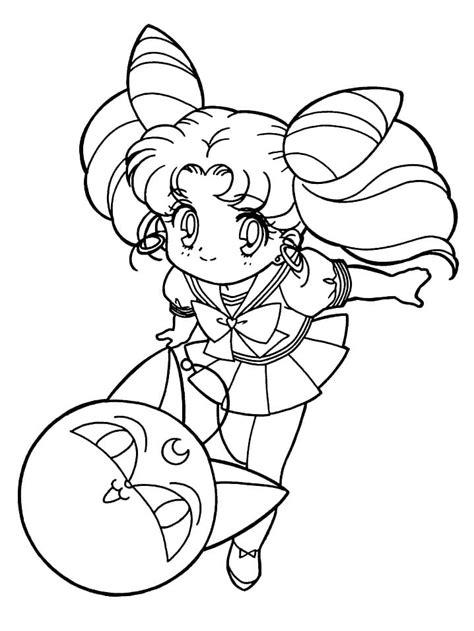 Coloriage Sailor Chibi Moon Chibiusa Tsukino télécharger et imprimer gratuit sur