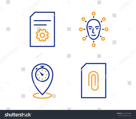Face Biometrics File Settings Timer Icons Stock Vector Royalty Free 1429229783 Shutterstock