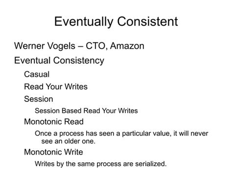 Consistency In Distributed Systems Odp