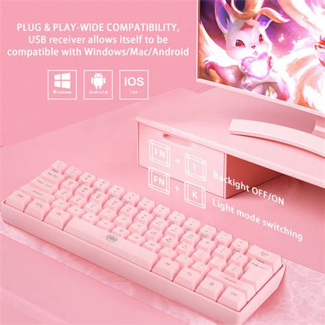 G61 61 Keys Rgb Backlit 2 4g Bluetooth Compatible Dual Mode Wireless Keyboard Gaming Computer