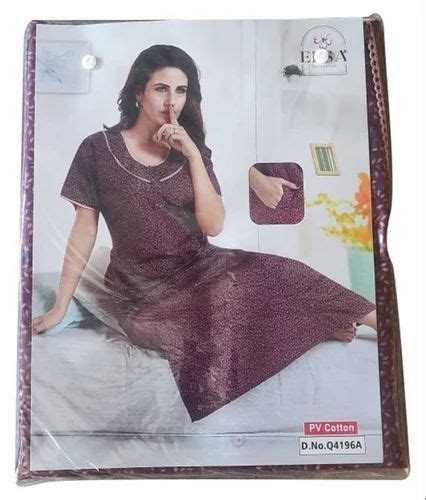 Printed Maroon Women Pv Cotton Nightgown At ₹ 220piece In Mumbai Id