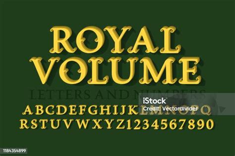 숫자와 로얄 볼륨 문자입니다 3d 빈티지 문자 글꼴입니다 고립 된 영어 알파벳 0명에 대한 스톡 벡터 아트 및 기타 이미지 0명 3차원 형태 개체 그룹 Istock