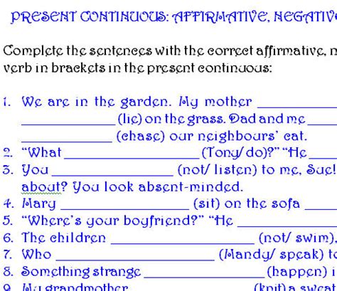 Present Continuous 3 Forms