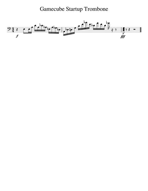 Gamecube Startup Trombone Sheet Music For Trombone Solo
