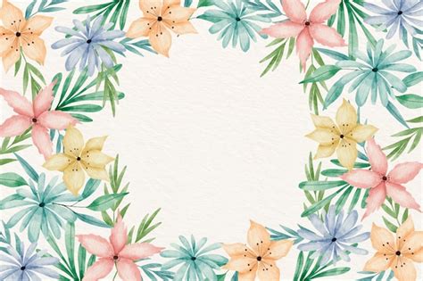 파스텔 색상 수채화 꽃 배경 무료 벡터