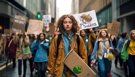 Premium Ai Image Environmental Protest Focusing On Activists And