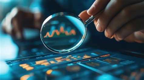 Closeup Of Person Using Magnifying Glass To Inspect Personal Financial Data In Kyc System