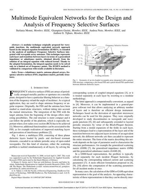 Pdf Multimode Equivalent Networks For The Design And Analysis Of