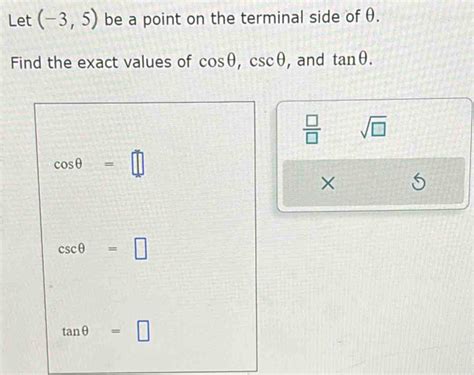 Solved Let be a point on the terminal side of θ Find the exact