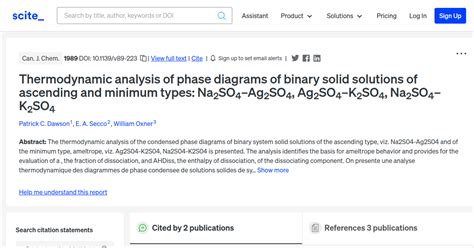 [citation Report] Thermodynamic Analysis Of Phase Diagrams Of Binary Solid Solutions Of