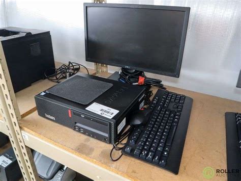 Full Lenovo Thinkcentre Workstation Cables Monitor Mouse And Keyboard Roller Auctions