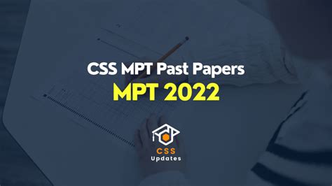 Download CSS MPT Past Paper Free PDF CSS Updates