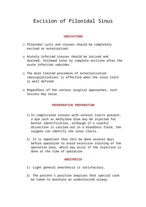 Docx Excision Of Pilonidal Sinus 1 Dokumen Tips