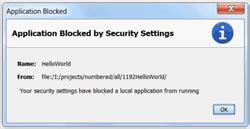 Java Application Blocked By Security Settings
