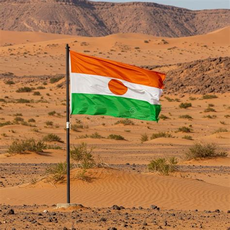 Flag Of Niger With Horizontal Stripes Of Orange White And Green
