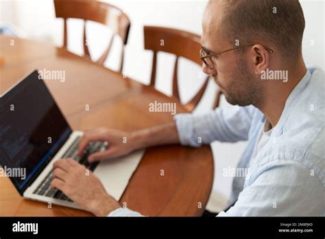 Male Coding On Laptop Web Developing And Software Code Concept Stock