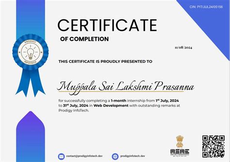 I Am Thrilled To Share That I Have Successfully Completed My Web Development Internship At