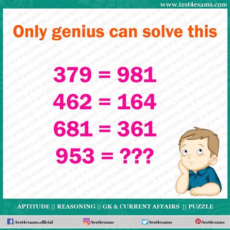 Only Genius Solve Math Puzzle Genius Puzzle Logic Test Exams