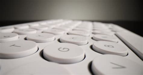 Light Modern Keyboard With Round Keys On Black Surface Stock Footage Video Of White Text