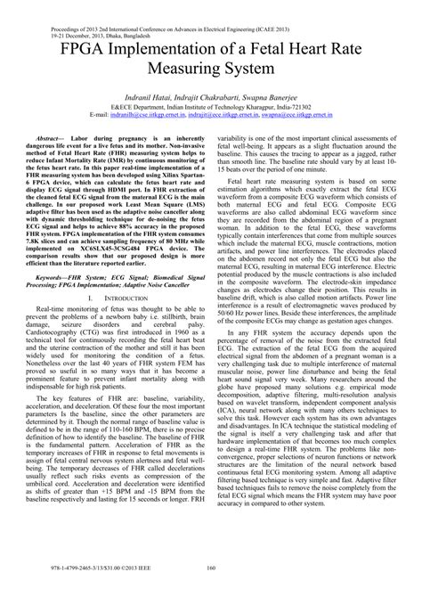 Pdf Fpga Implementation Of A Fetal Heart Rate Measuring System