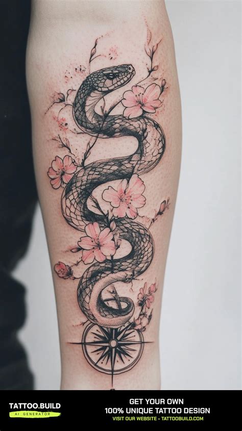 Snake Compass Tattoo Ideas Stunning Designs
