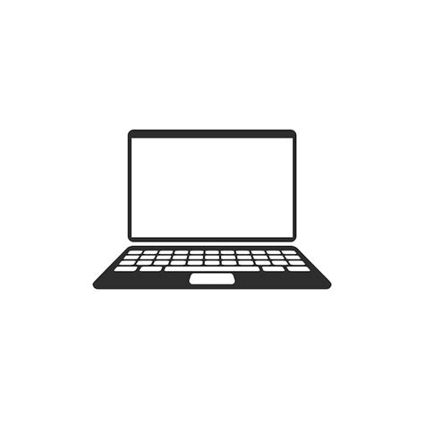 Ordinateur Portable Vecteur Icône Illustration Isolée Symbole Technologie Conception