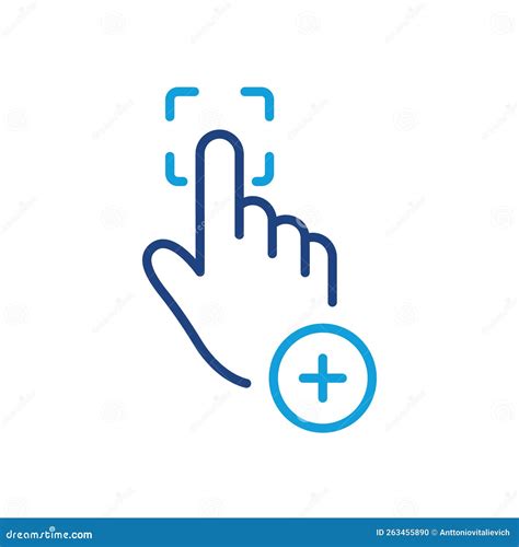 Add Touch Id To The Smartphone Line Icon Scan Fingerprint Password To