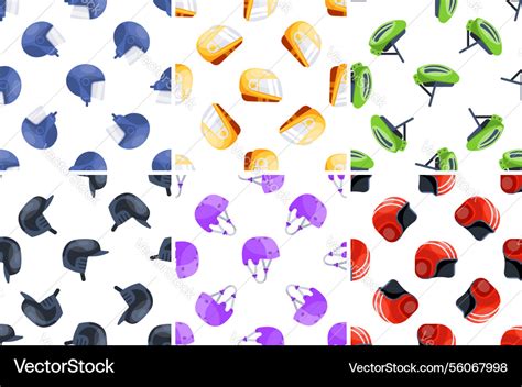 Seamless Patterns With Colorful Helmets Royalty Free Vector