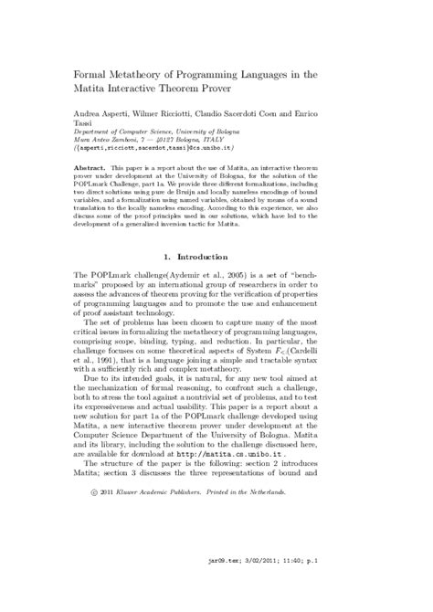 pdf formal metatheory of programming languages in the matita