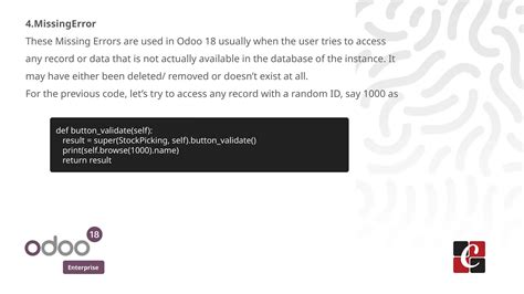 Errors And Exceptions In Odoo 18 Odoo Slides Pptx