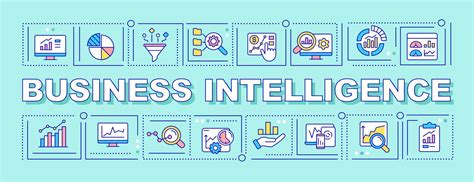 Business Intelligence Word Concepts Turquoise Banner Making Strategic Decisions Infographics