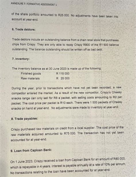 Solved Annexure F Formative Assessment 1 Question 2 61