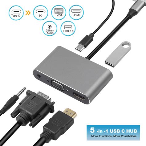Hub Type C In VGA P HDMI K USB PD Hub Vicedeal