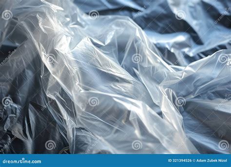 Crumpled Plastic Texture Background Wrinkled Plastic Trash Bag