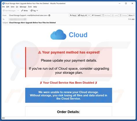 Cloud Your Payment Method Has Expired Email Scam Removal And Recovery Steps