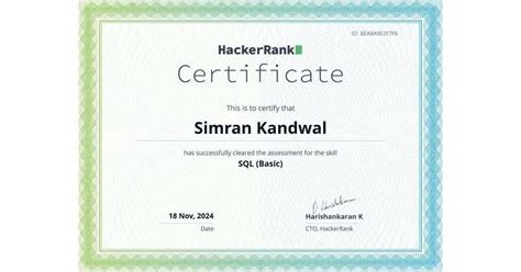 simran kandwal on linkedin hackerrank skill certificate